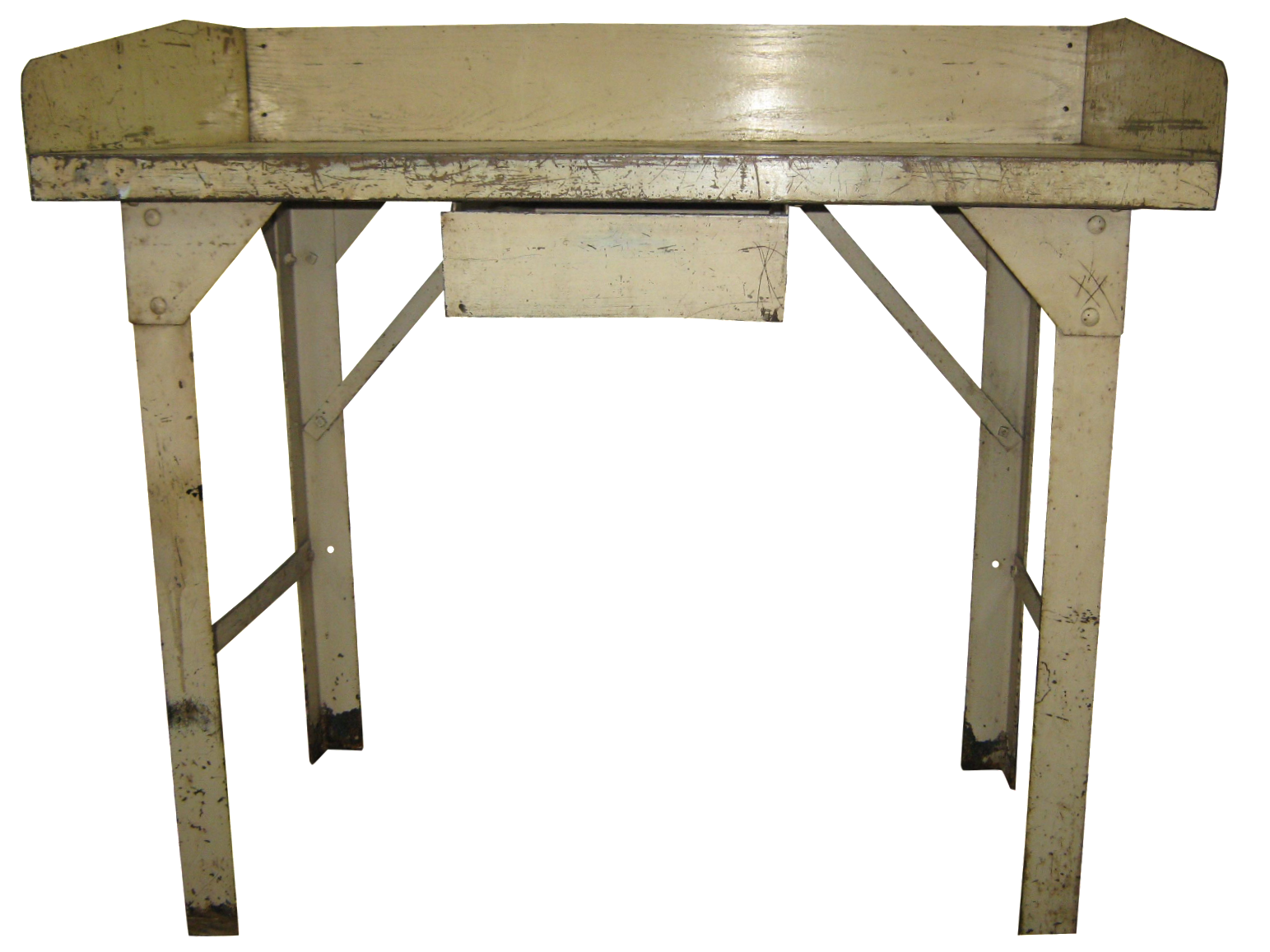 Industrial Metal Work Table | Chairish