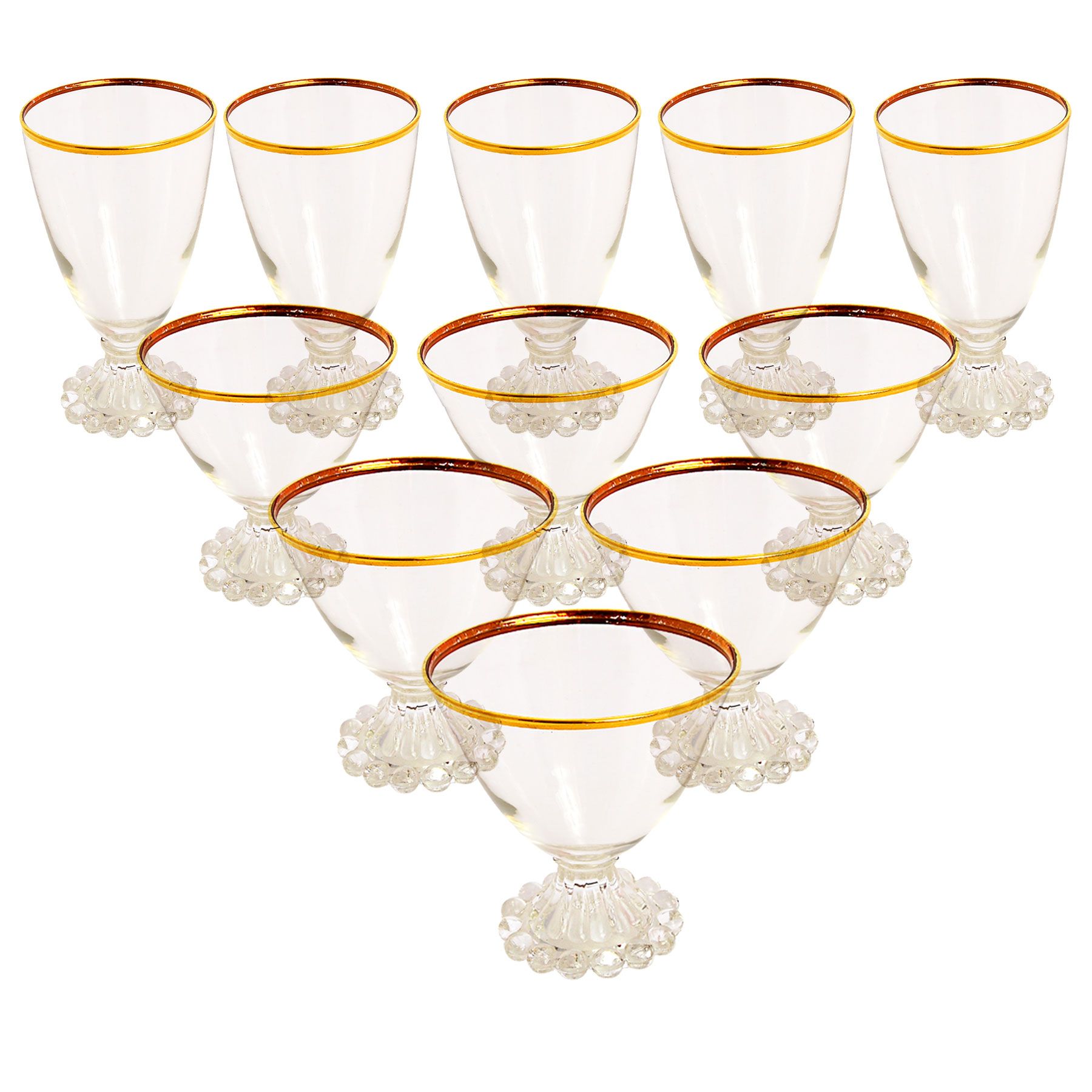 Gold Edge Vintage Glasses Set Of 11 Chairish
