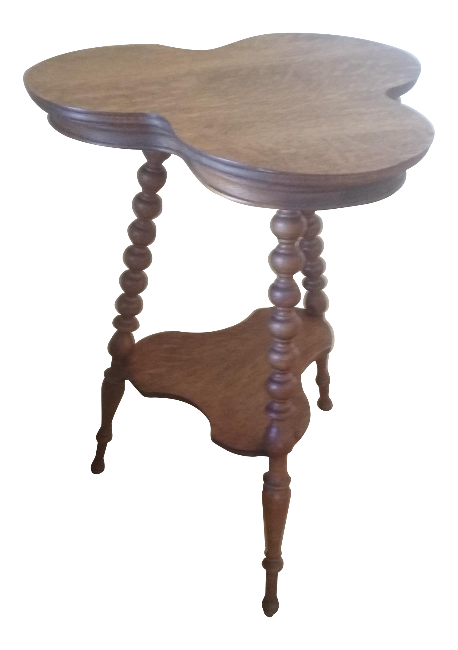 Antique Three Leaf Clover Wooden Table | Chairish