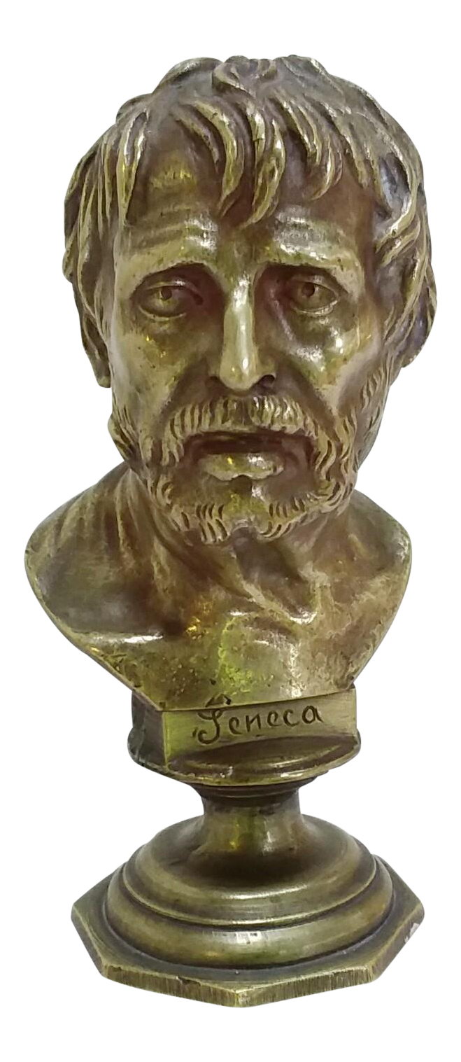 Small Bronze Bust of Seneca | Chairish
