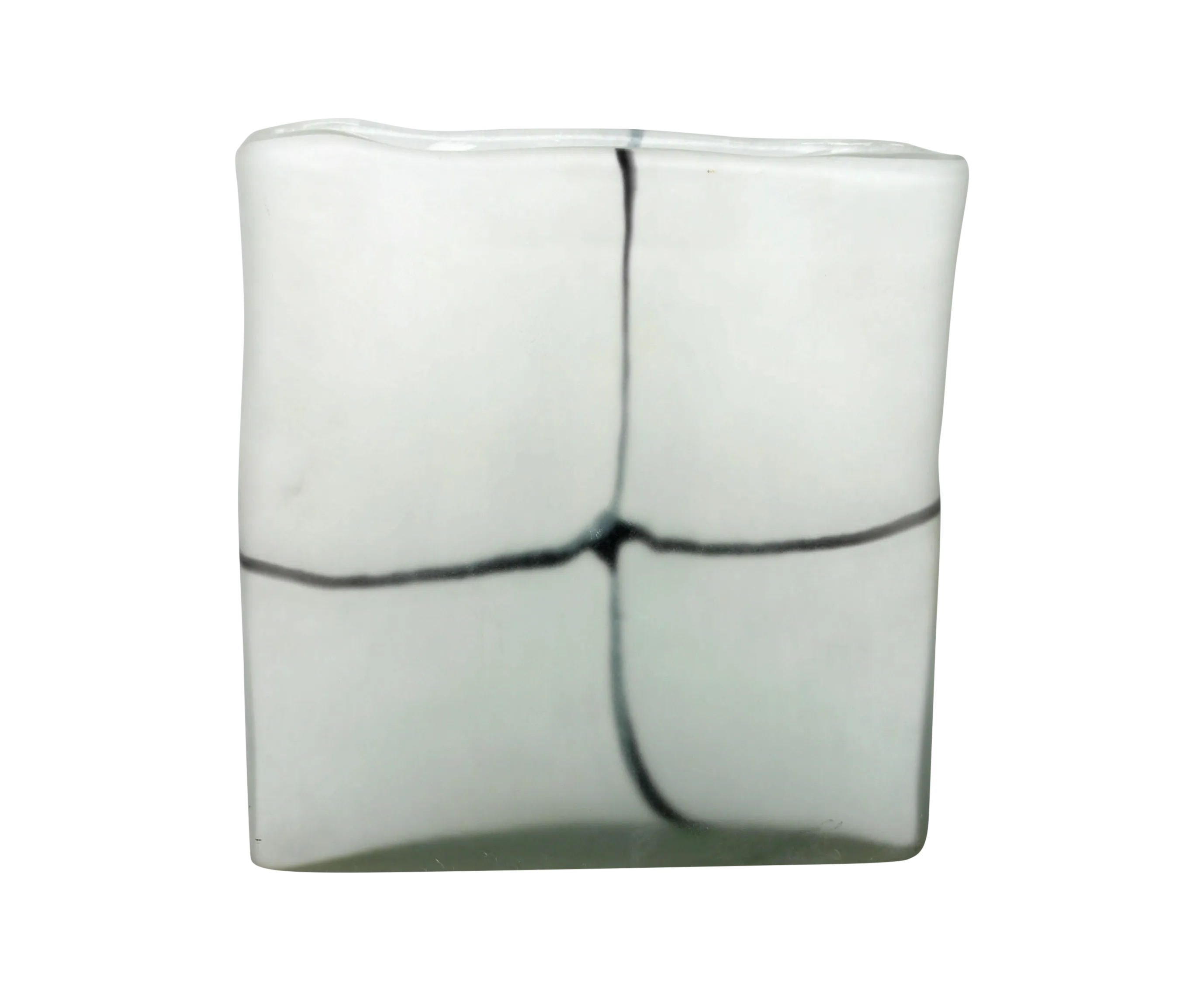 Square Frosted Glass Vase | Chairish