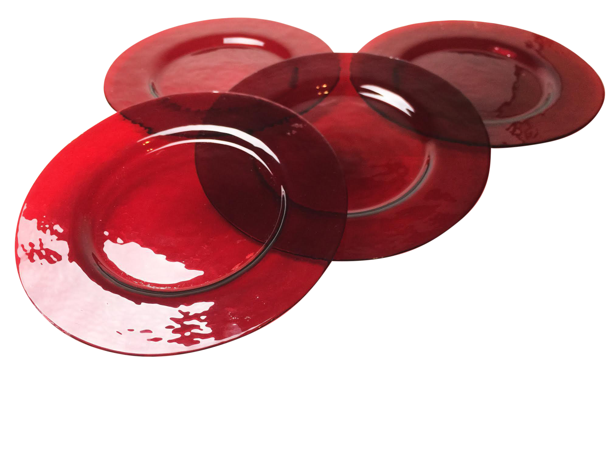 Anchor Hocking Ruby Red Glass Dinner Plates - Set of 4 | Chairish