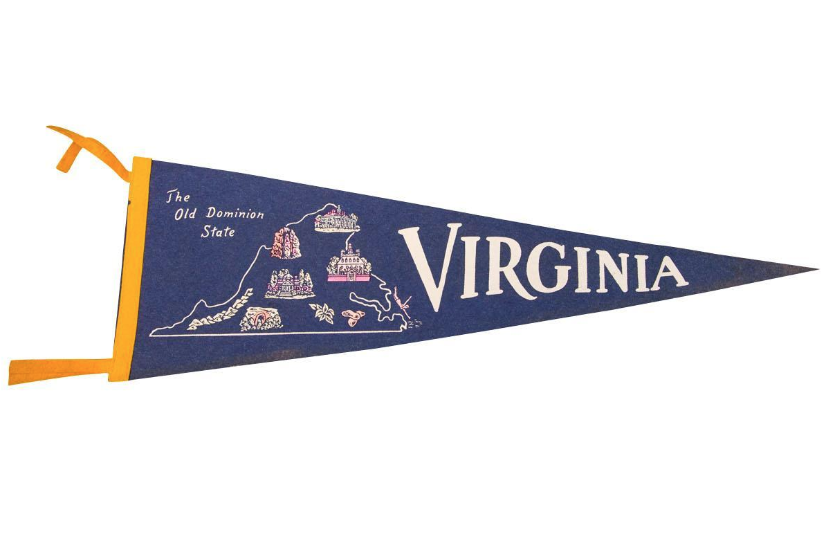Virginia Old Dominion State Felt Flag | Chairish