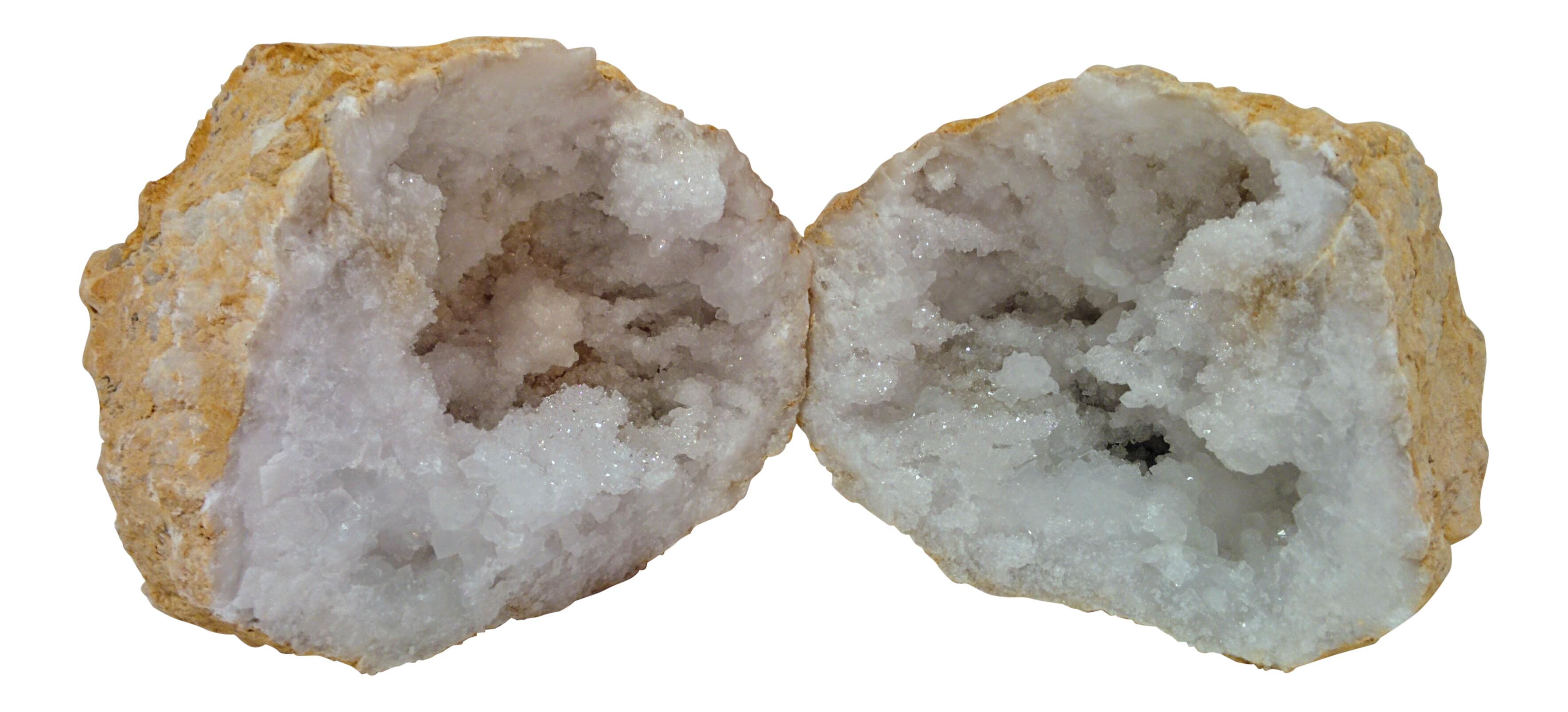 Pair of White Calcite Crystal Geodes | Chairish