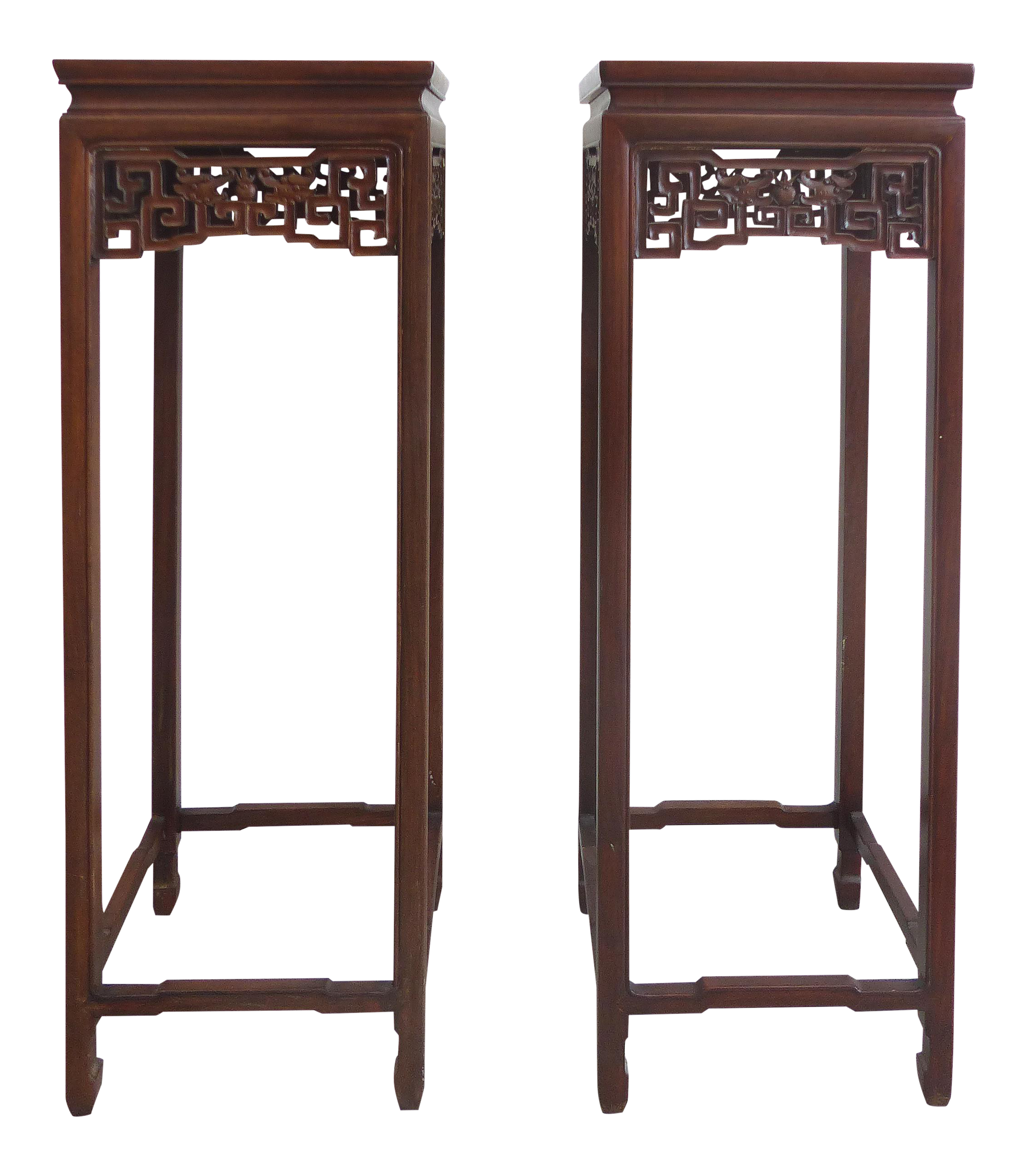 Vintage Asian Pedestal Stands - A Pair | Chairish