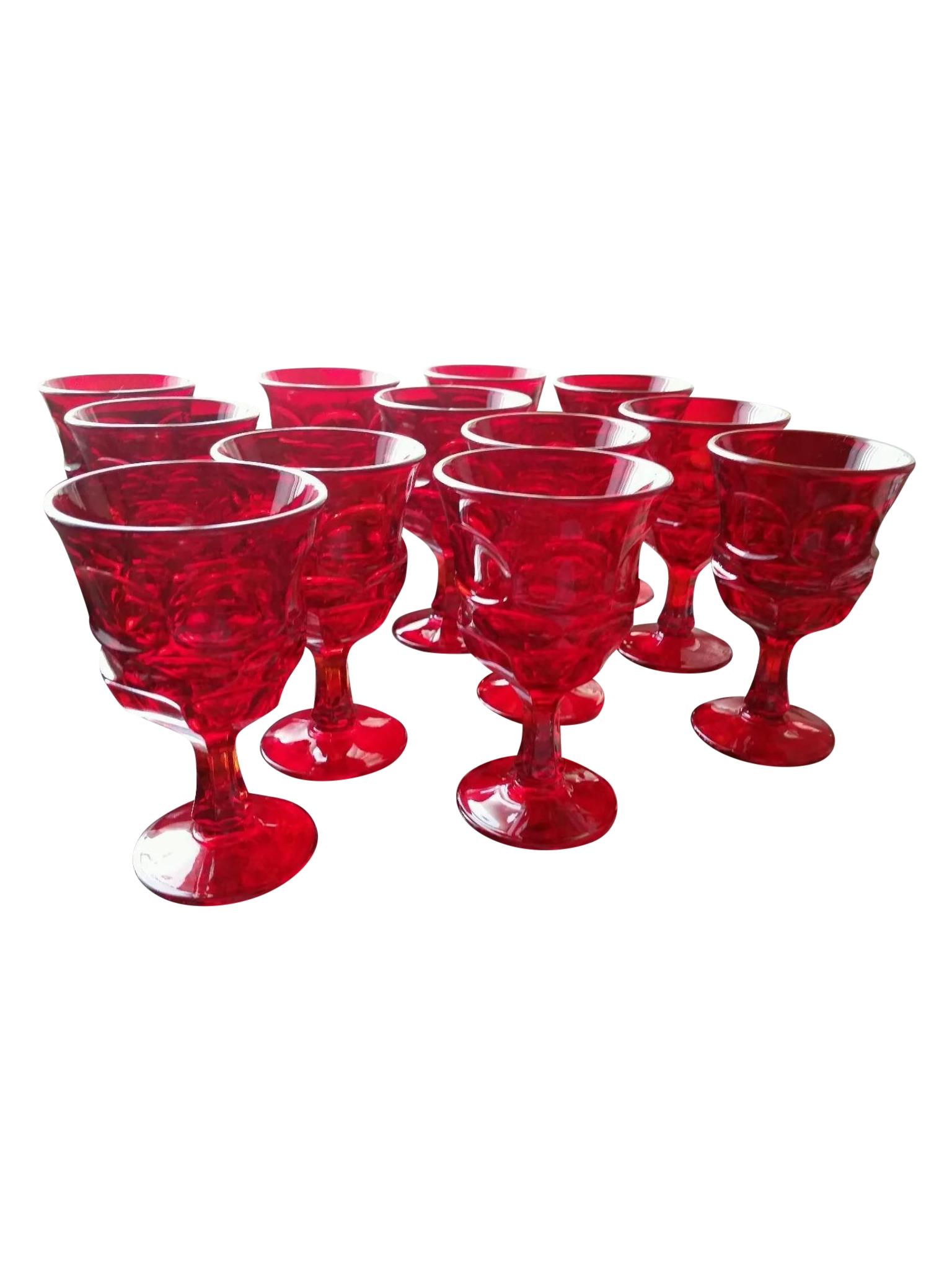 Mid Century Bright Red Water Goblets Set Of 6 Chairish