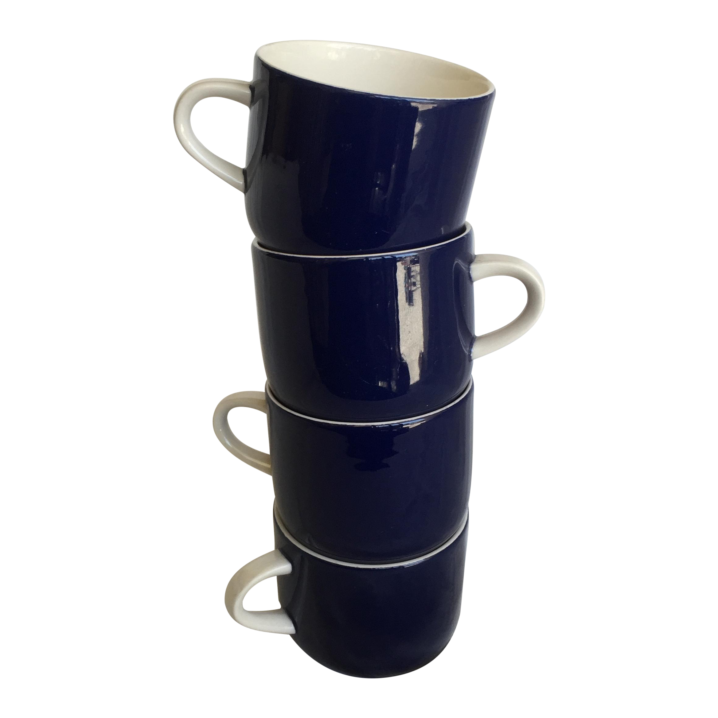 Vintage Japanese Blue Mugs - Set of 4 | Chairish