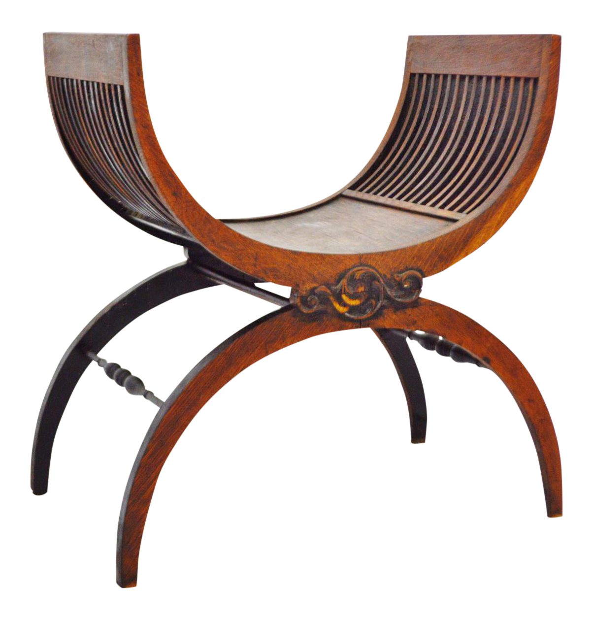 Early Wood Savonarola Style Curule Chair | Chairish