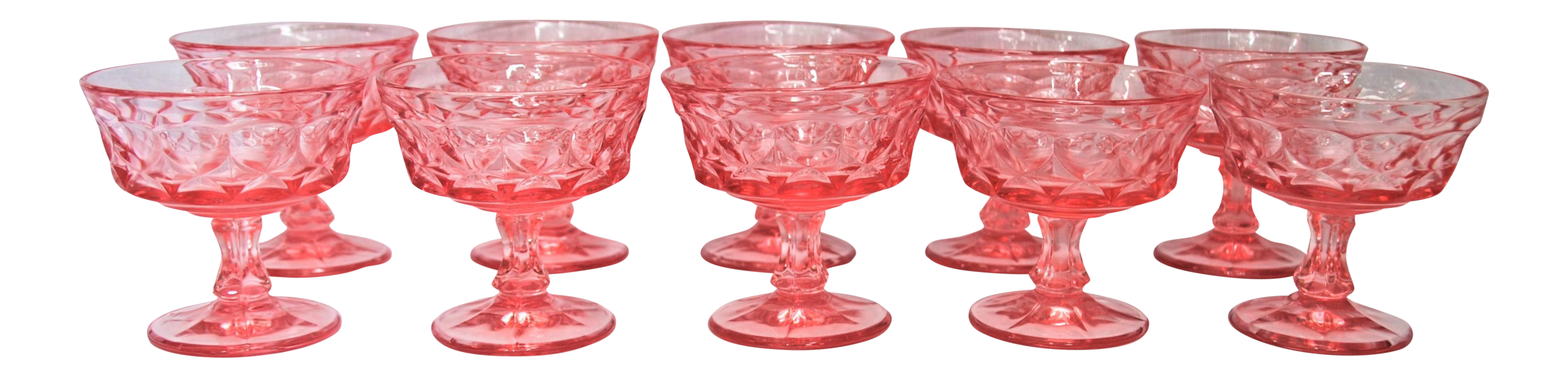 Pink Depression Glass Dessert Glasses Set Of 10 Chairish