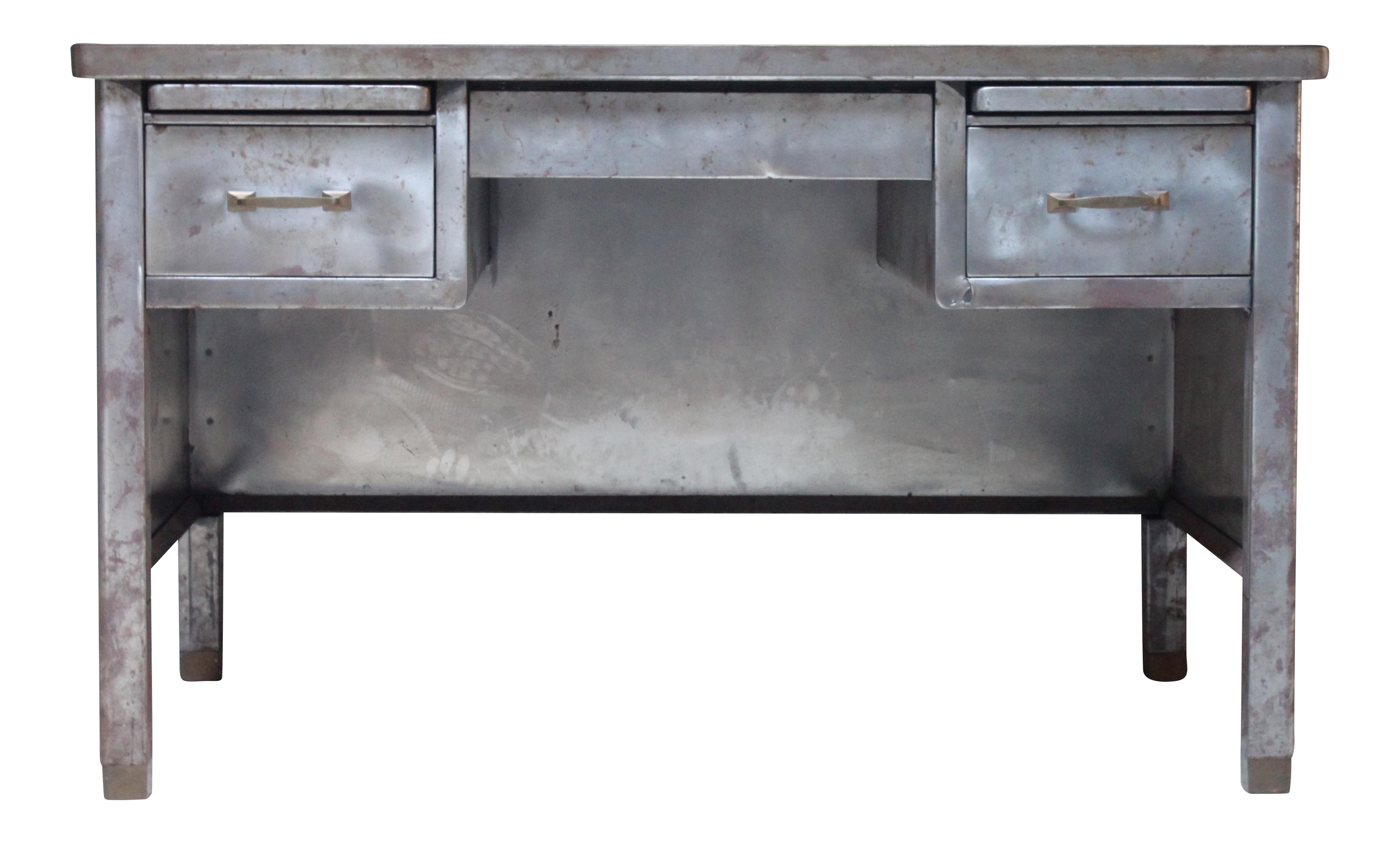 Vintage Industrial Metal Desk | Chairish