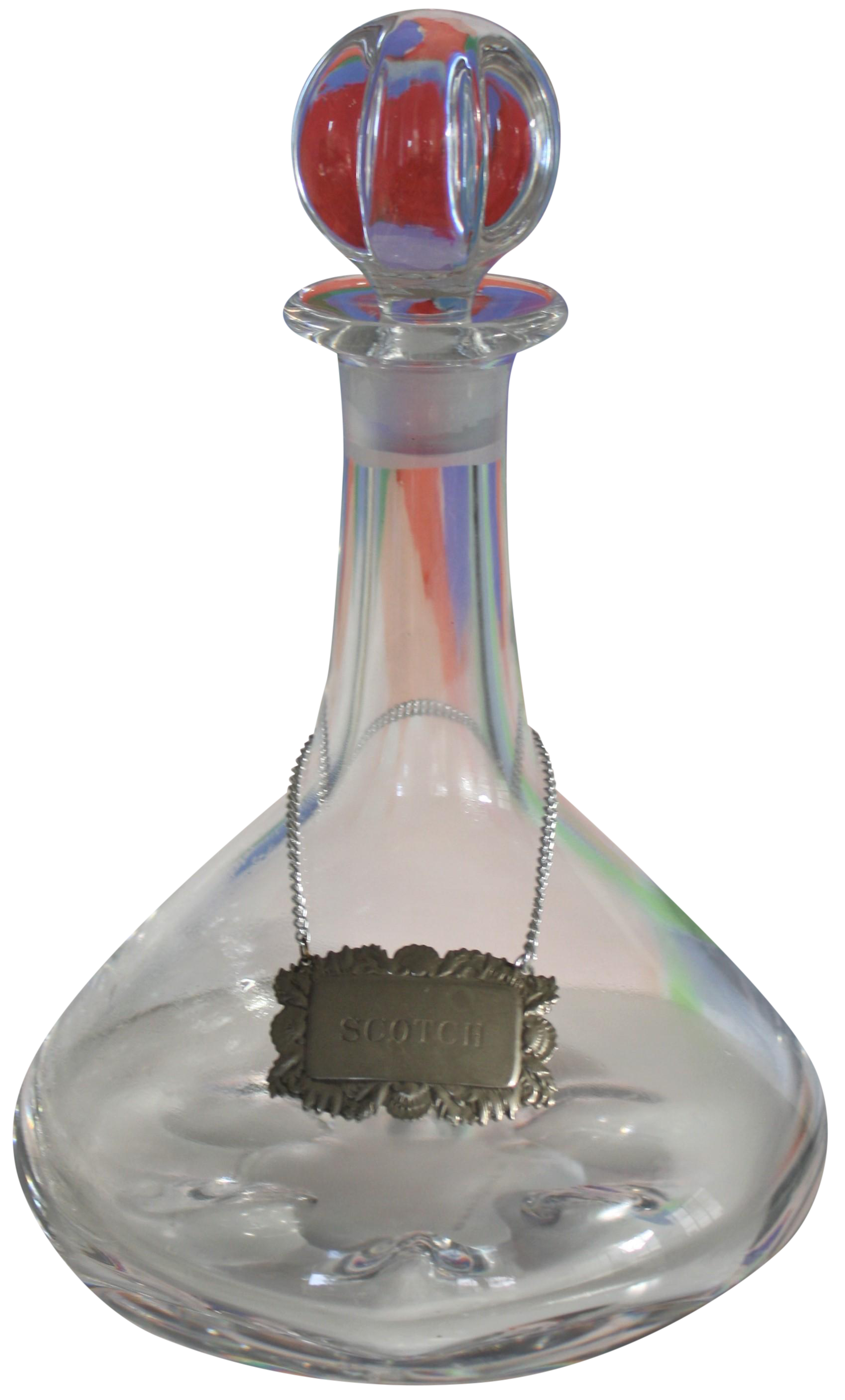 Orrefors Crystal Decanter With Scotch Label Chairish