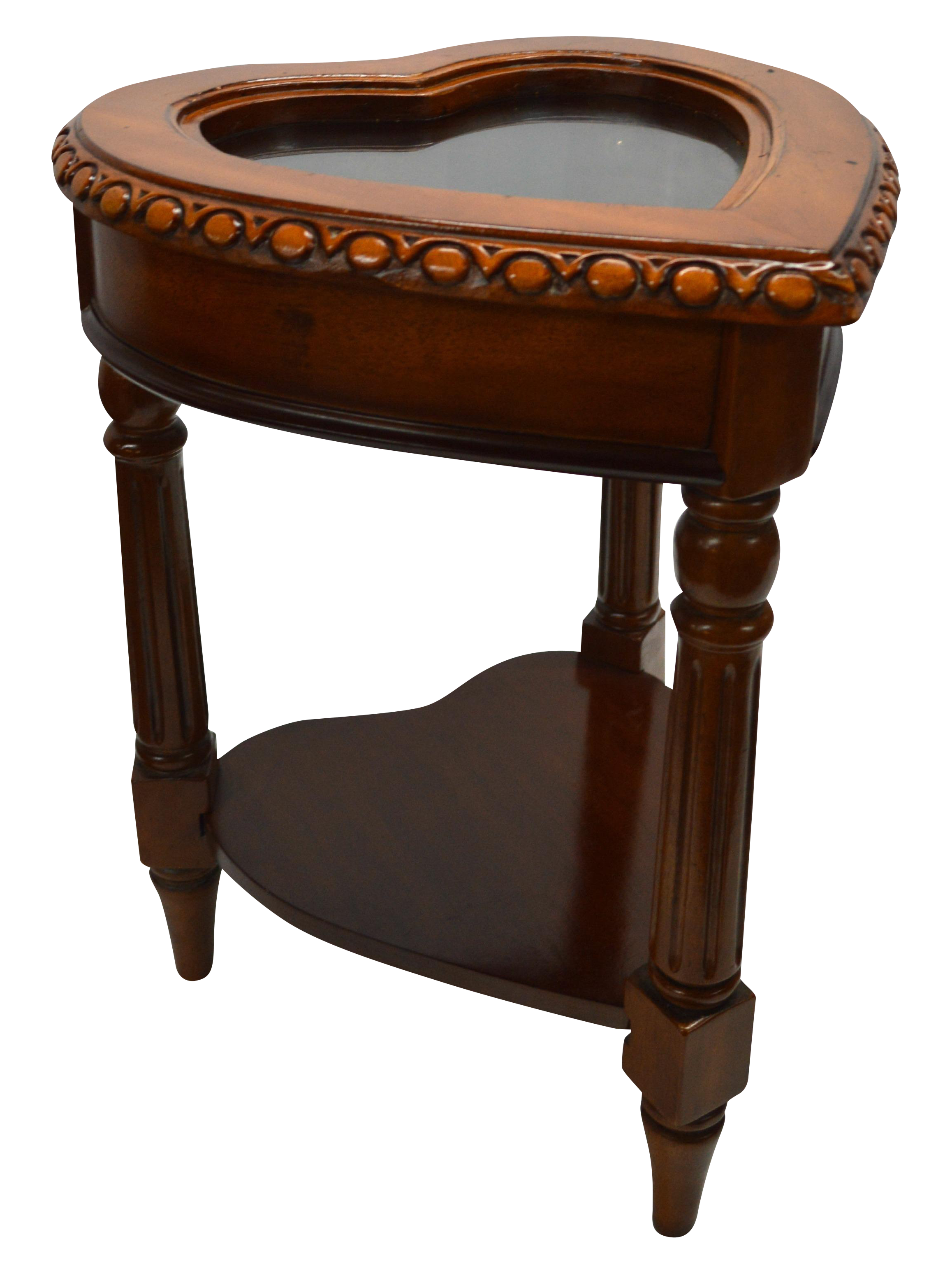 Heart Shaped Display Case Accent Table | Chairish