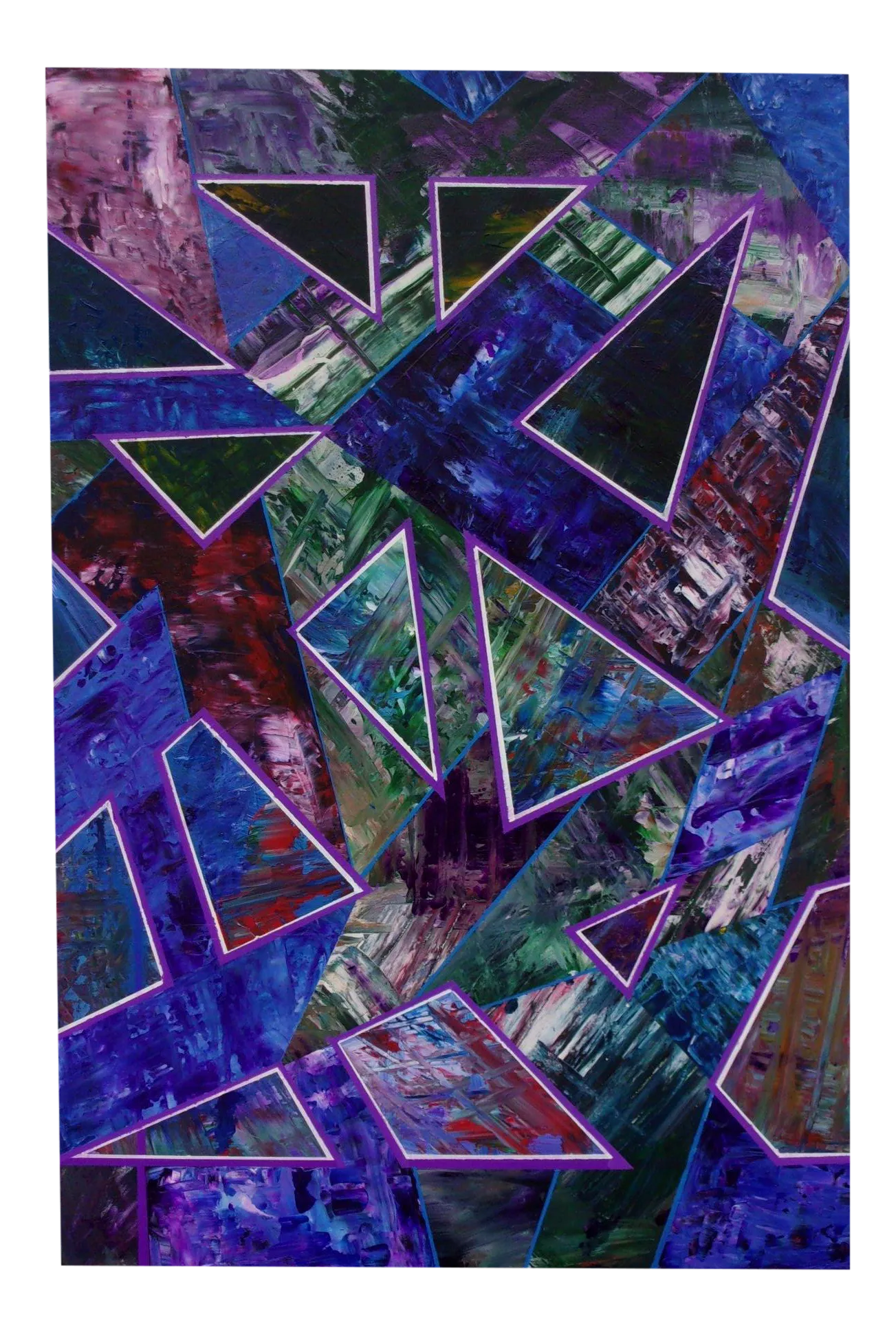 Geometric Acrylic Painting on Canvas | Chairish