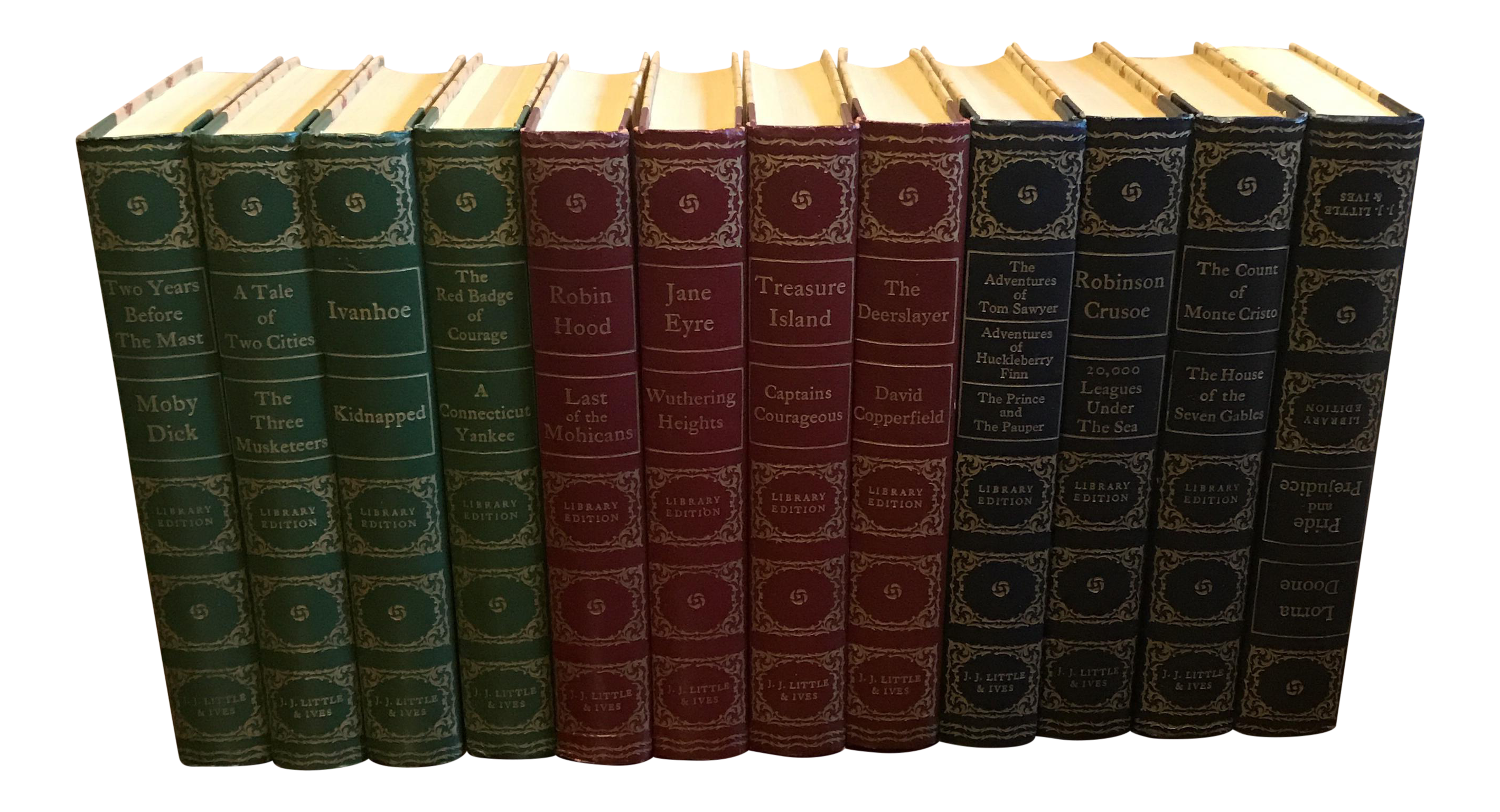 Classic Authors Decorative Vintage Books - Set of 12 | Chairish