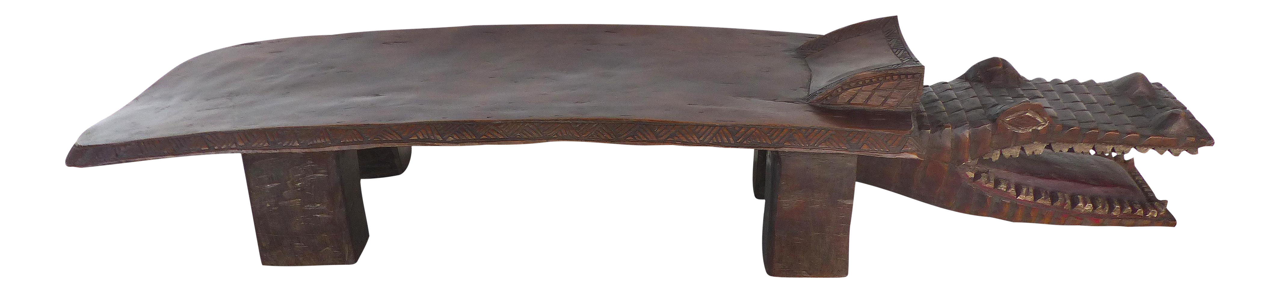 African Carved Alligator Coffee Table | Chairish