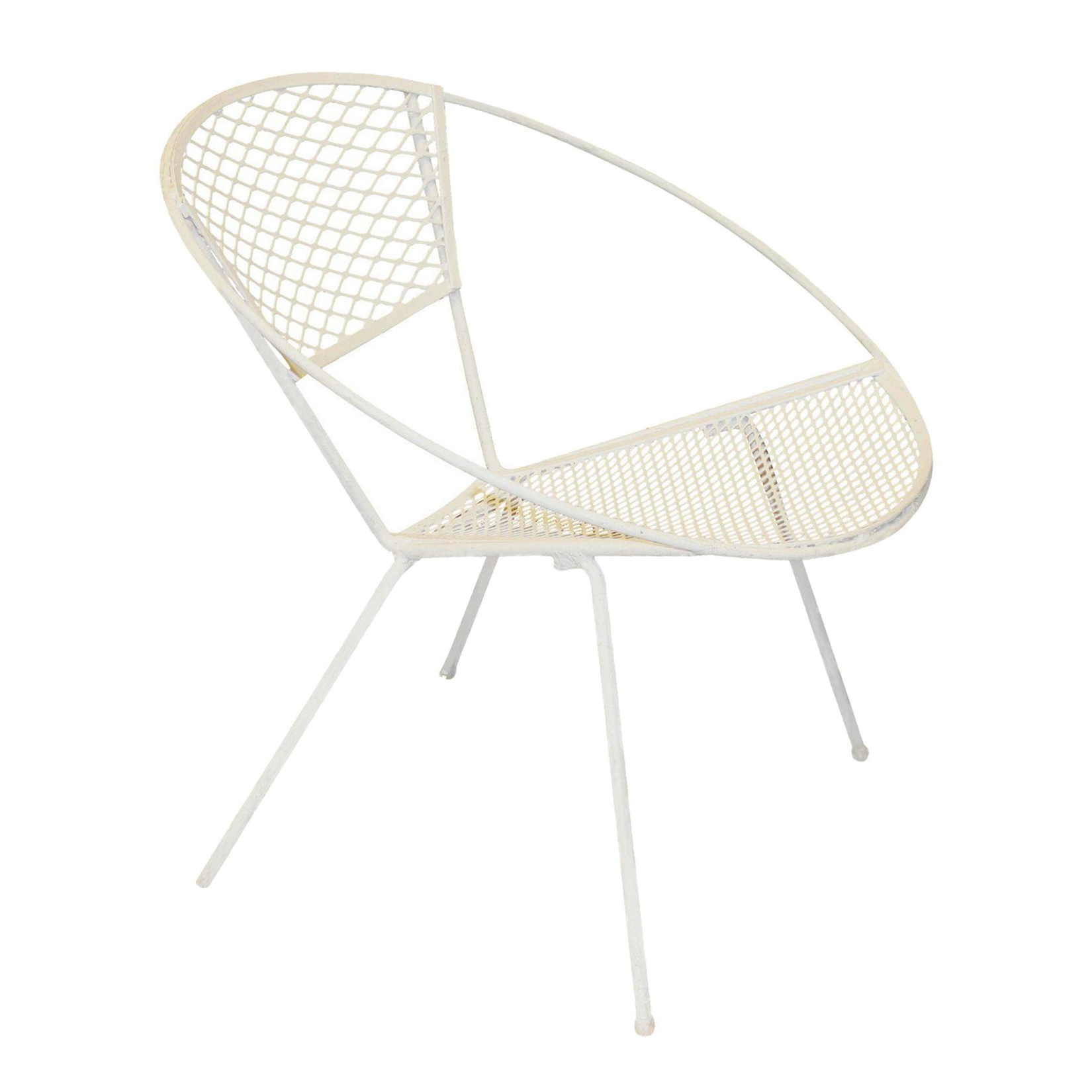 Mid-Century Modern Metal Mesh Hoop Chair | Chairish