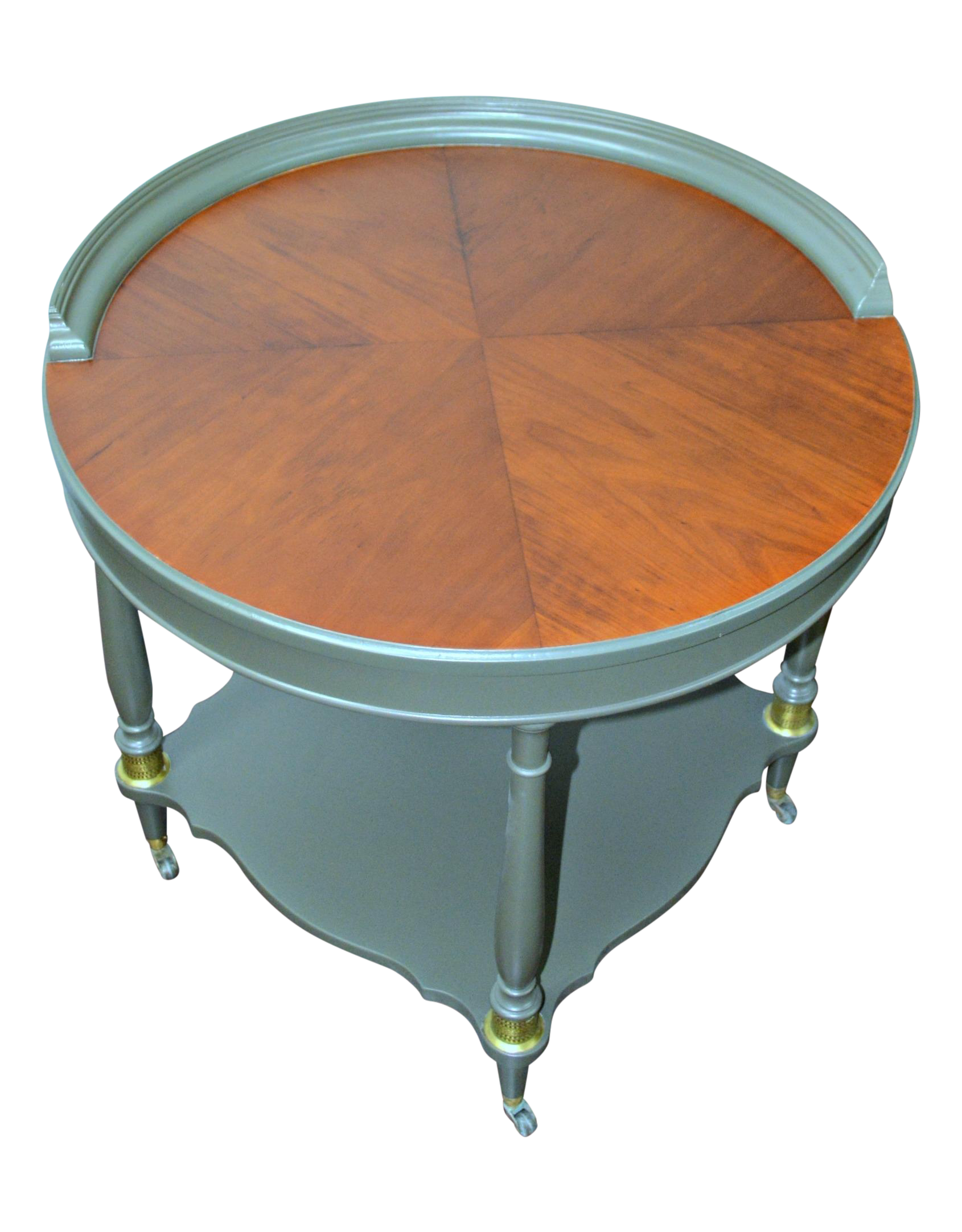 Grey Antique Round Table | Chairish