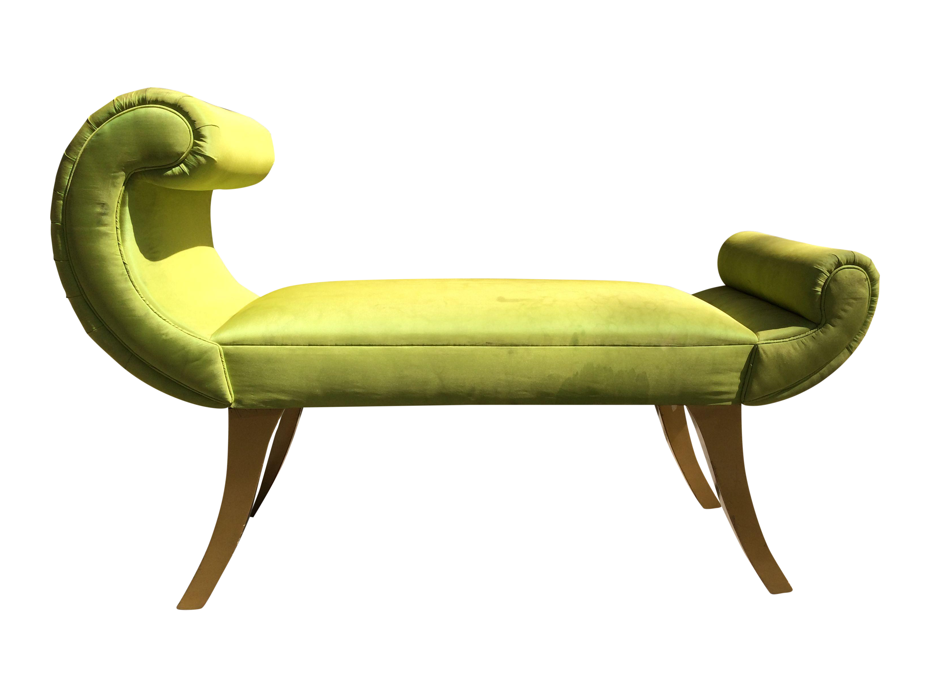Custom Made Green Chaise Bench | Chairish