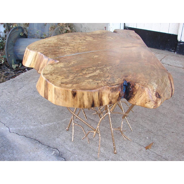 Rustic Spalted Maple Live Edge Coffee Table | Chairish