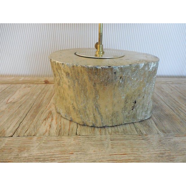 Gold Enameled Tree Stump Lamp | Chairish