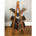 Rattan Wicker 3-Tier Magazine Rack | Chairish