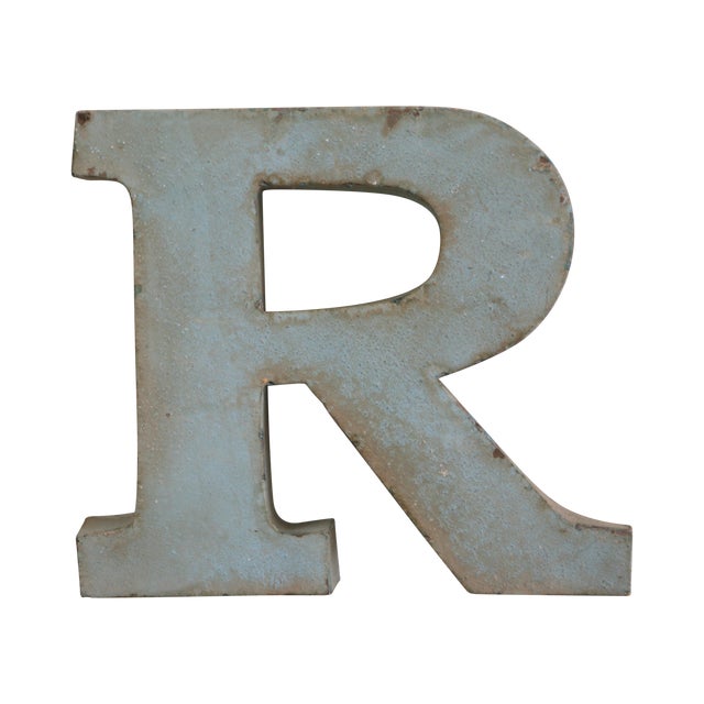 Vintage Rustic Metal Letter: R | Chairish