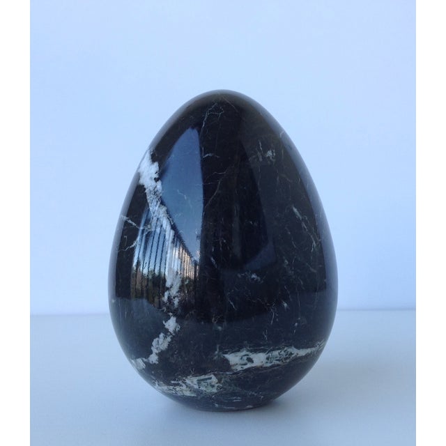 Black Marble Egg-Shaped Accent | Chairish