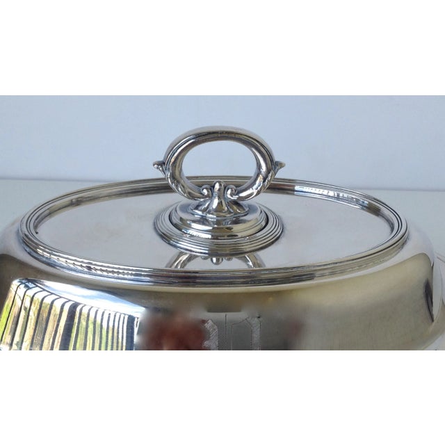 Silver Plate Engraved Lidded Covered Serving Dish | Chairish