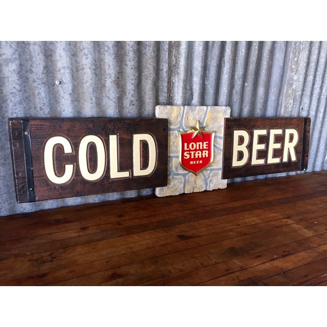 Vintage Lone Star "Cold Beer" Sign | Chairish