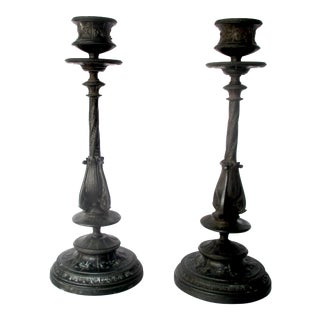 Vintage & Used Black Candle Holders | Chairish