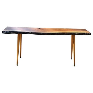 Hand Crafted Modern Walnut Console Table