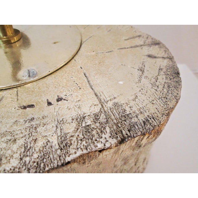 Gold Enameled Tree Stump Lamp | Chairish