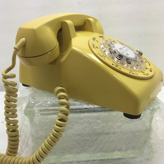 Bright Yellow Rotary Dial Telephone | Chairish
