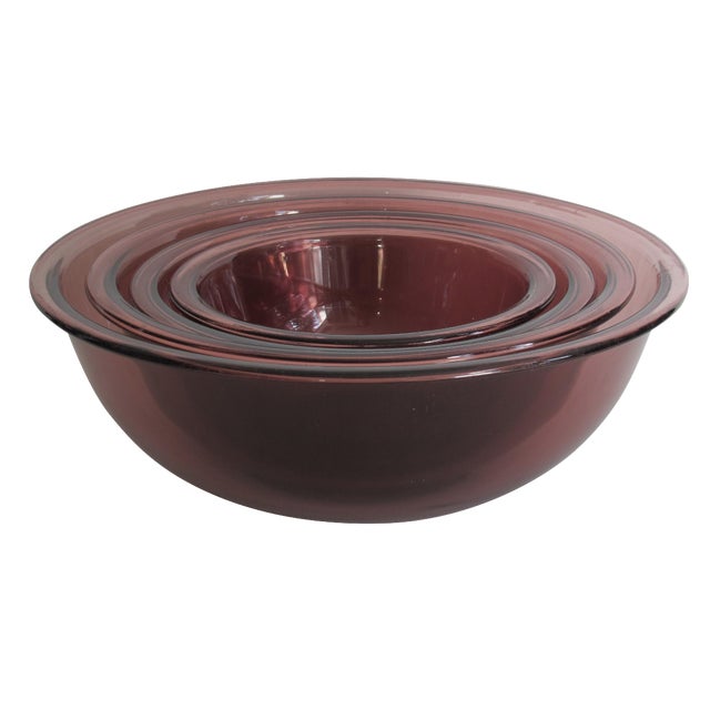 Purple Nesting Pyrex Bowls, Set of 4 | Chairish