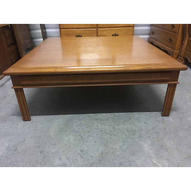 Large Solid Oak Square Coffee Table | Chairish