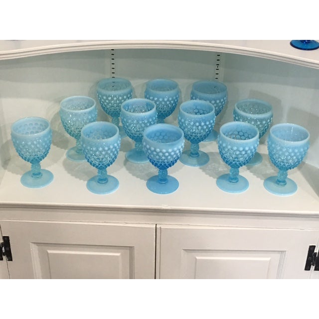 Opaline Blue Milk Glass Goblets Set Of 12 Chairish