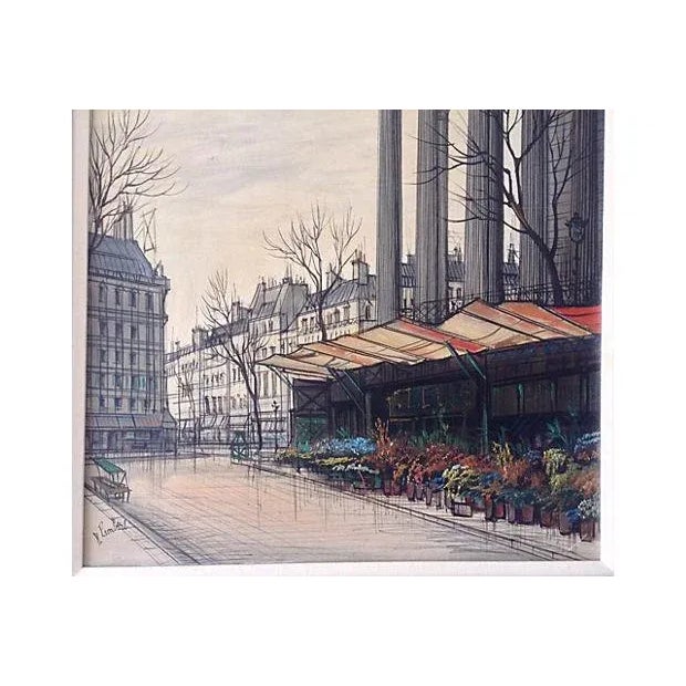 Paul Lambert 1960s Parisian Street Scene Painting | Chairish