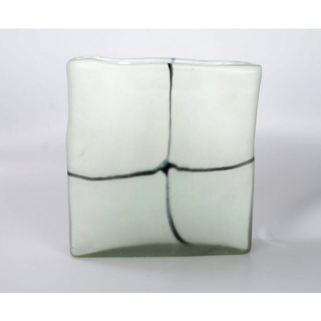 Square Frosted Glass Vase | Chairish