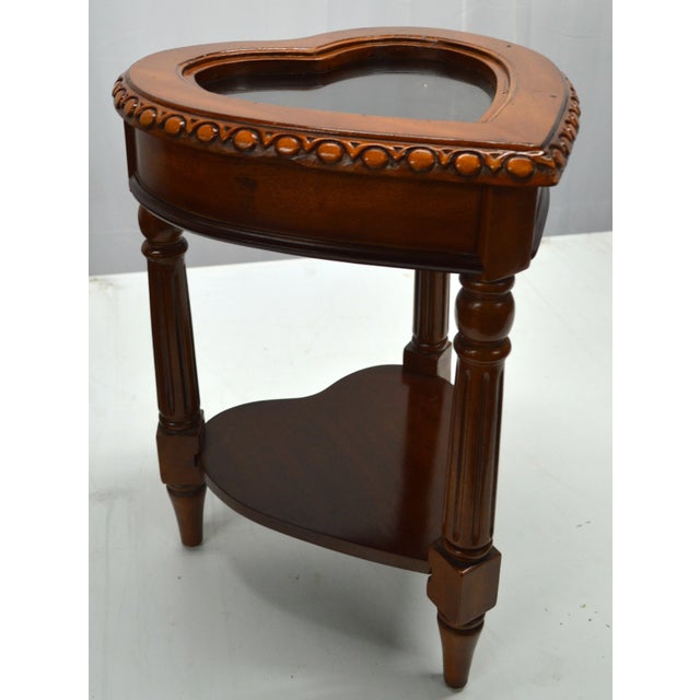 Heart Shaped Display Case Accent Table | Chairish