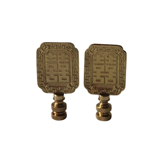 Asian Style Brass Lamp Finials A Pair Chairish