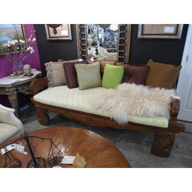 Teak Indonesian Daybed With Cushion Chairish