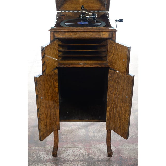 Antique Victor Talking Machine Oak Phonograph | Chairish