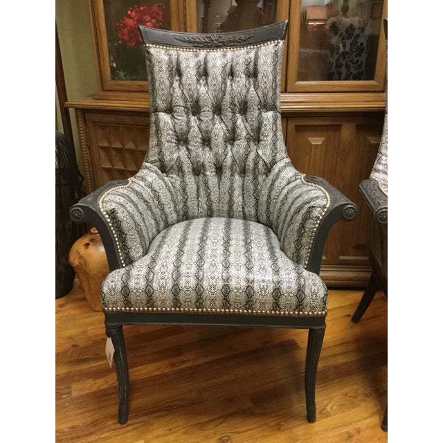 Antique French Faux Snake-Skin Chairs - A Pair | Chairish