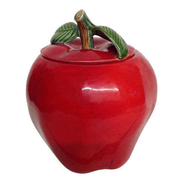 Vintage Apple Shaped Cookie Jar | Chairish