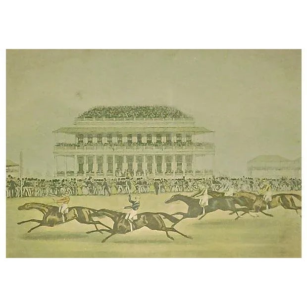 Antique Horse Racing Engraving | Chairish