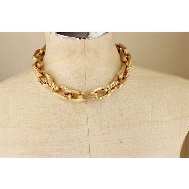 90s Oversized Chain Statement Necklace - Gold | Chairish