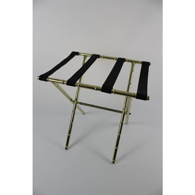 Brass Faux Bamboo Luggage Rack | Chairish