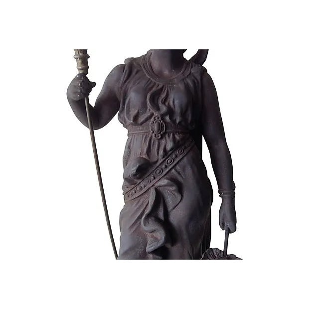 Cast Patented Metal Statue of Athena | Chairish