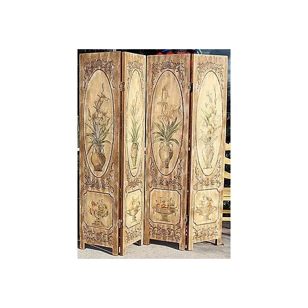 Carved Wood Room Screen | Chairish