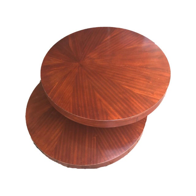 Round Wooden Rotating Coffee Table | Chairish